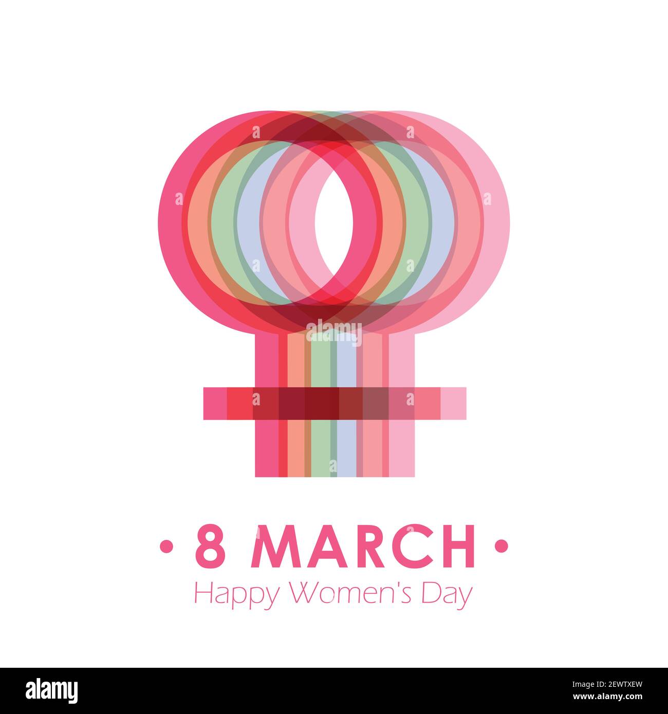 8th march international womans day colorful female symbol vector ...