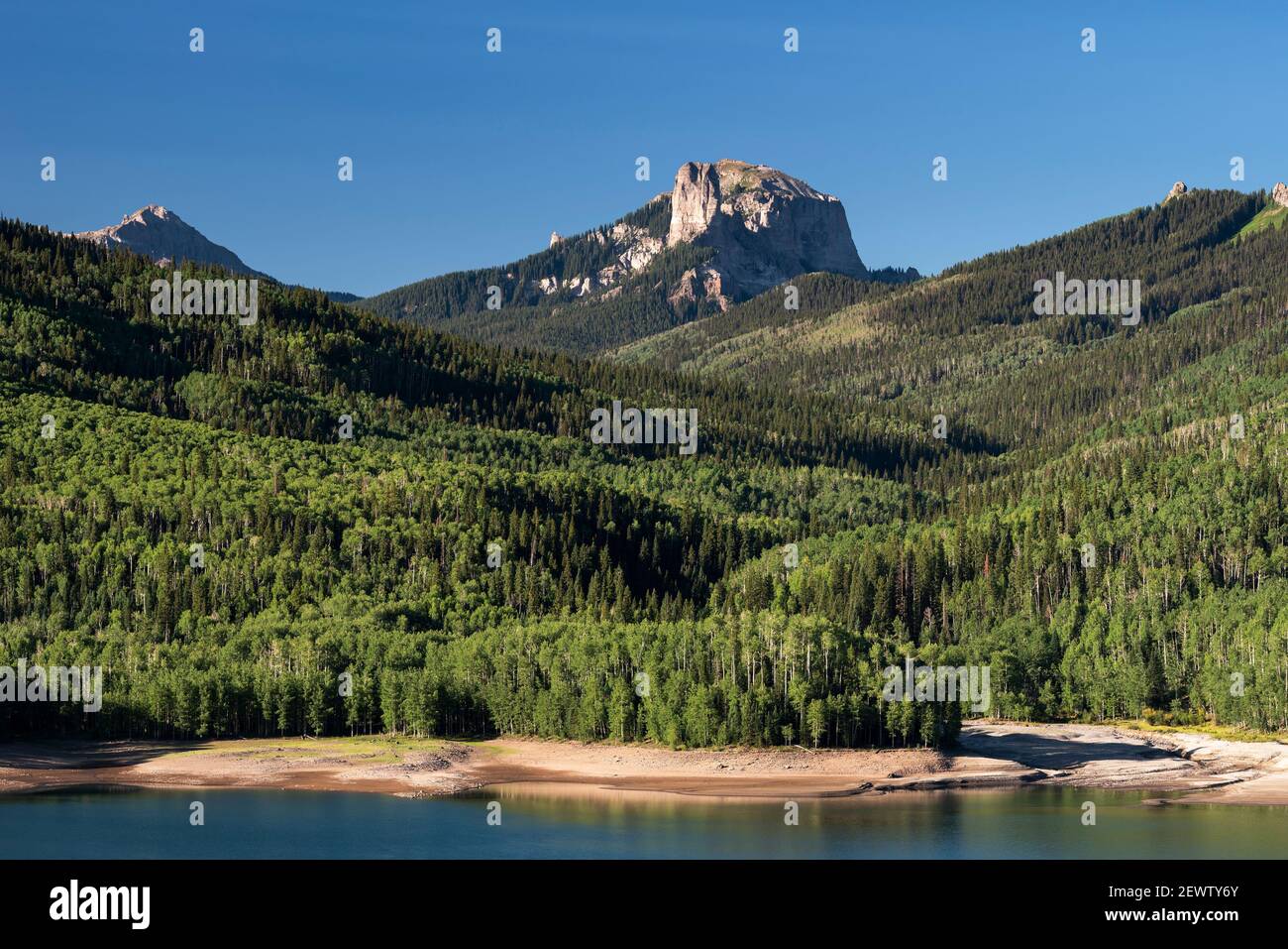 12,152 Foot / 3,704 Meter Courthouse Mountain and Shoreline of Silver ...