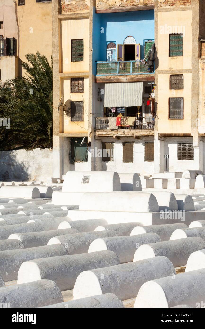 Whitewash tombs at the Jewish Cemetery in the Jewish Quarter (Mellah ...