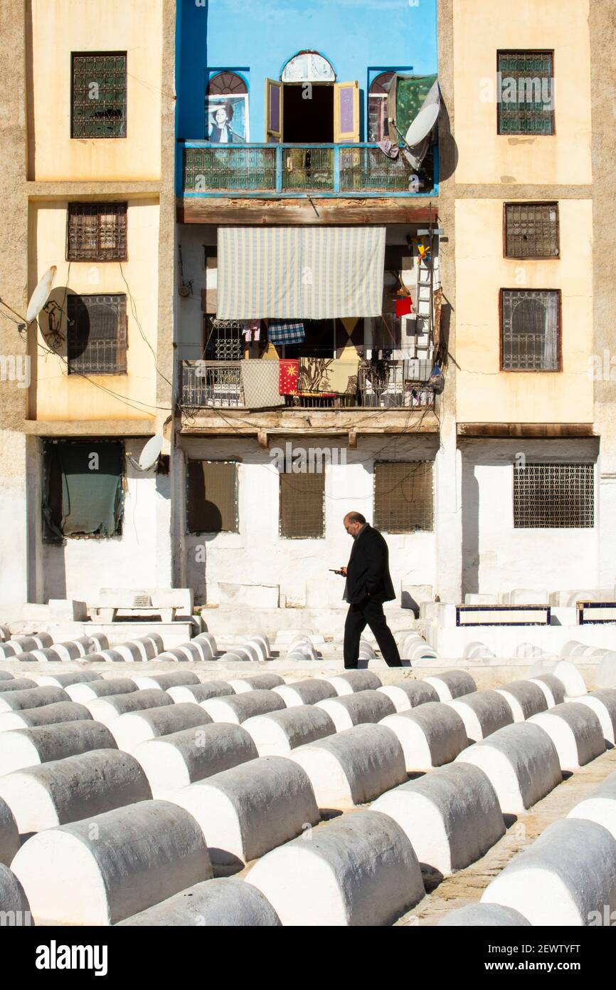 Whitewash tombs at the Jewish Cemetery in the Jewish Quarter (Mellah ...
