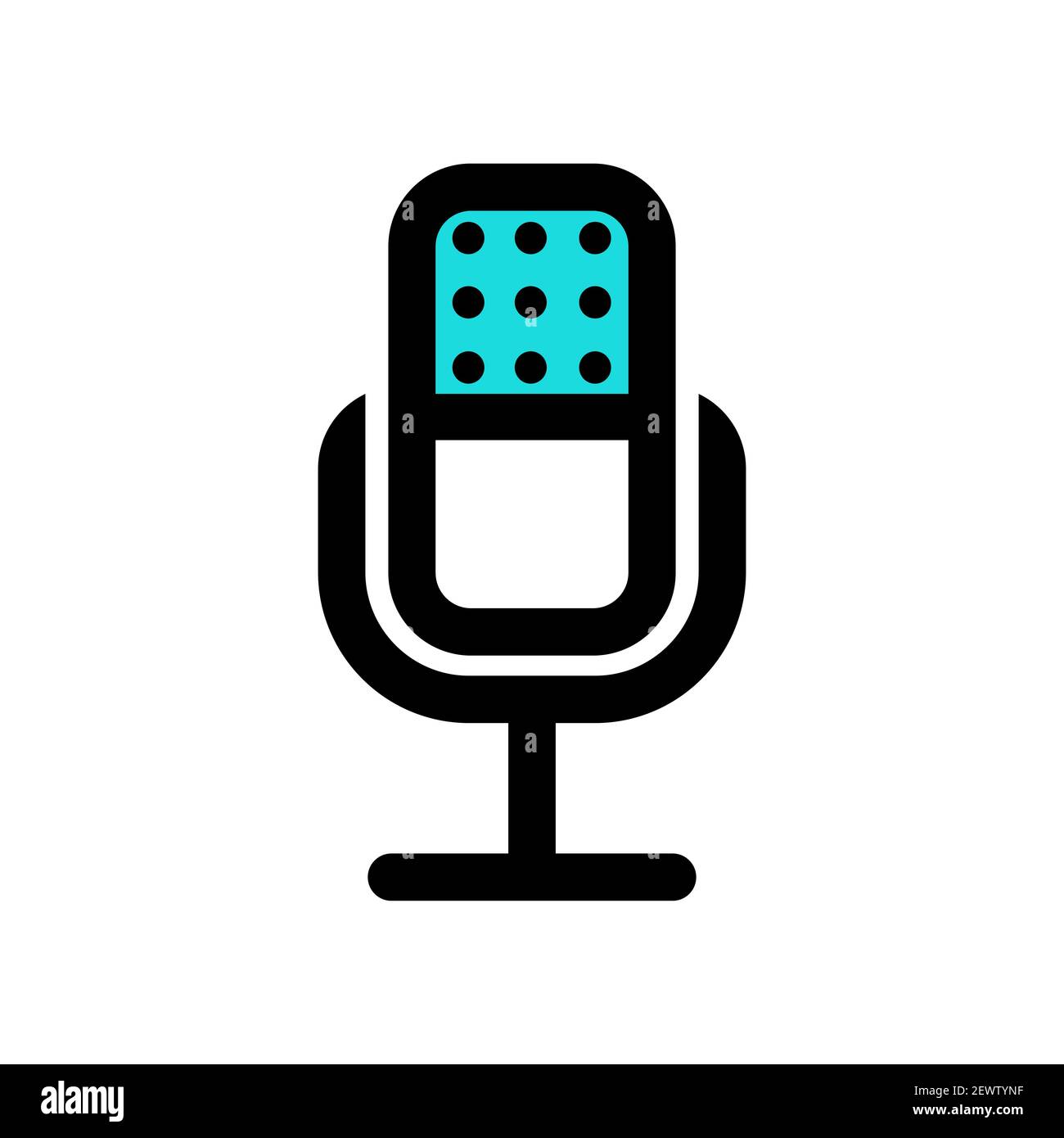 Microphone icon for studio recording. Vector isolated illustration in a ...