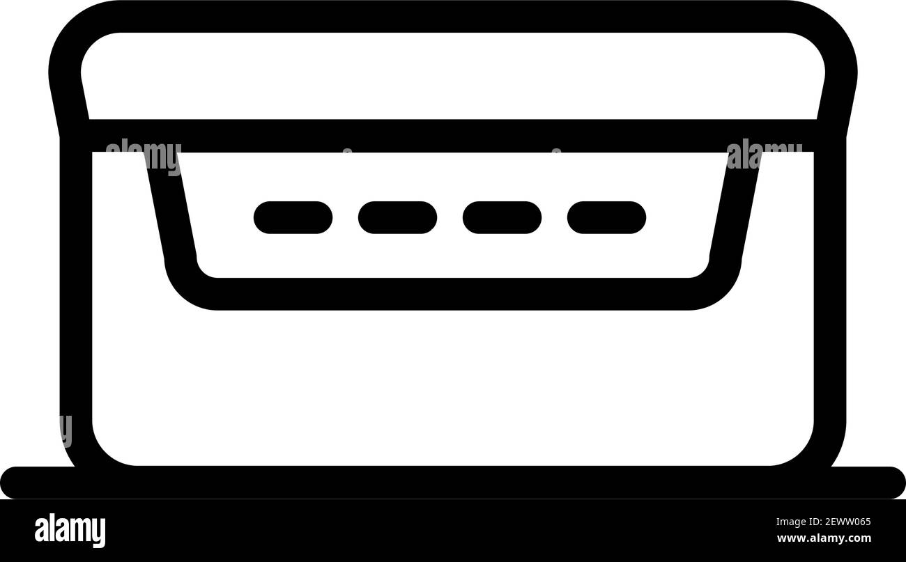 Lunchbox outline simple icon. Illustration of lunchbox icon vector for ...