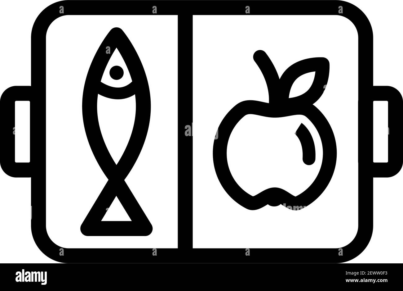 Lunchbox outline simple icon. Illustration of lunchbox icon vector for ...