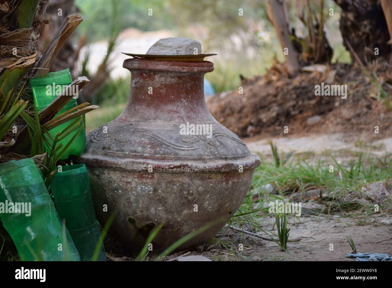 Pithos old culture soil made water jar, pot bottle big mug (pani ka ...