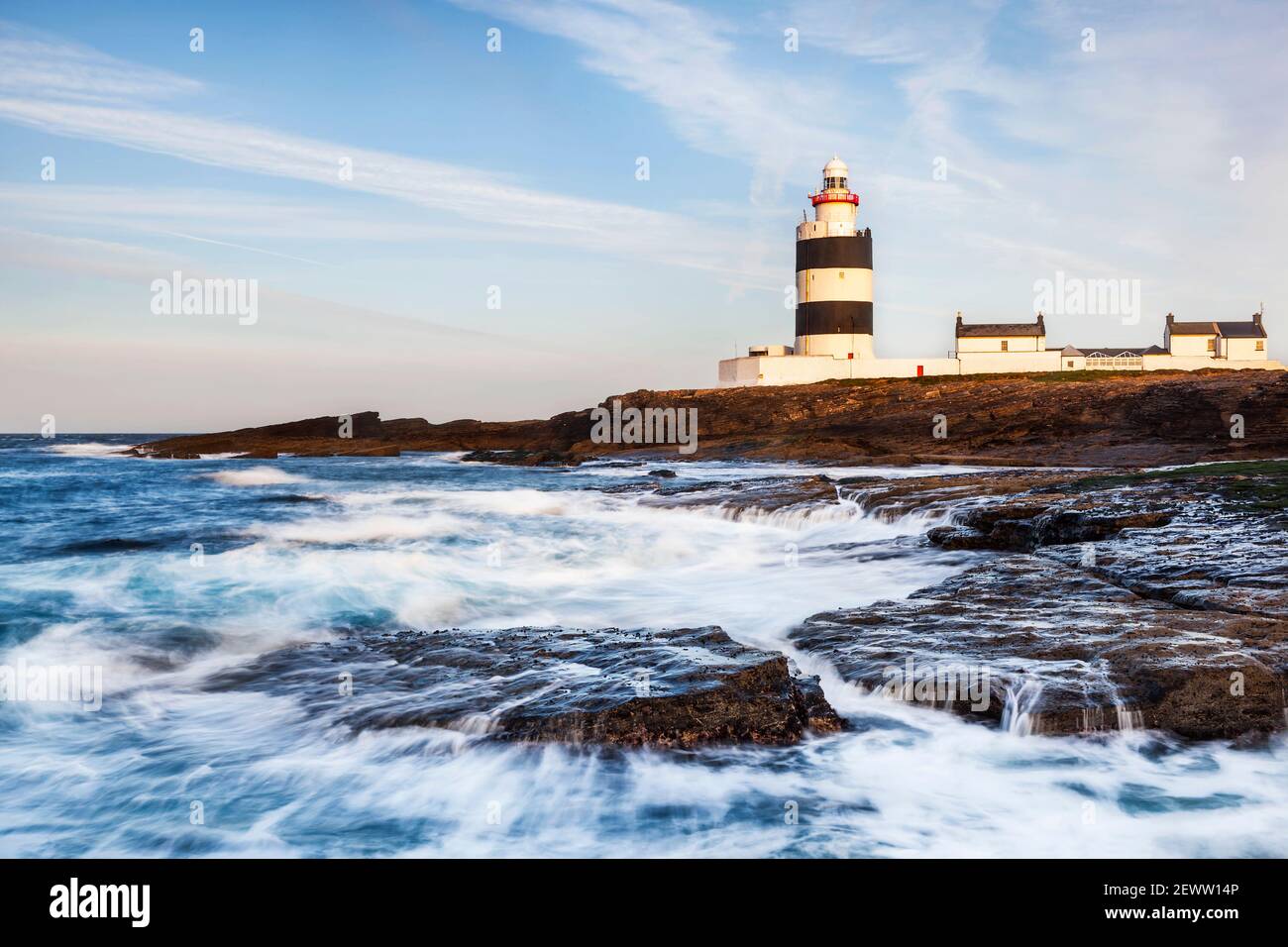 Hook Head Lighthouse in County Wexford, Ireland. Hook head lies on the ...
