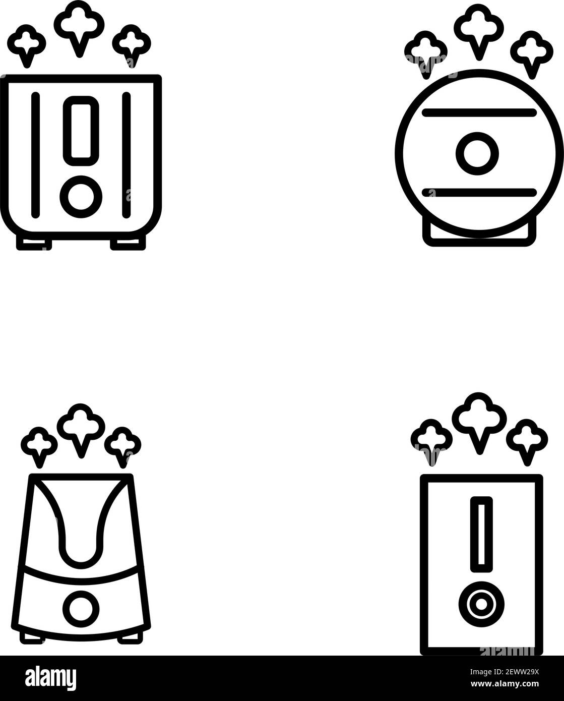 Vector illustration of a humidifier. Outline vector air cleaner icon ...