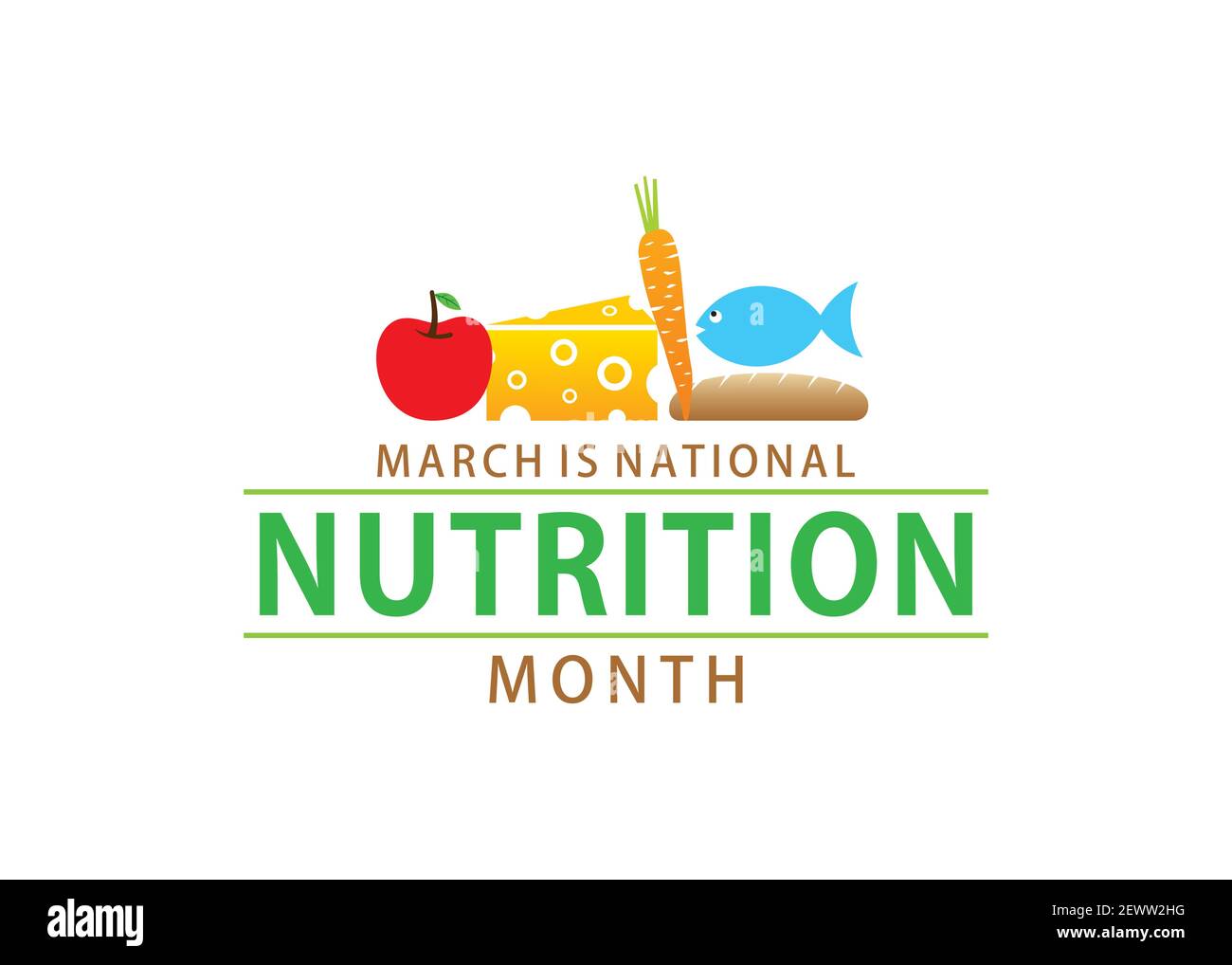 vector illustration of national nutrition month concept design Stock ...
