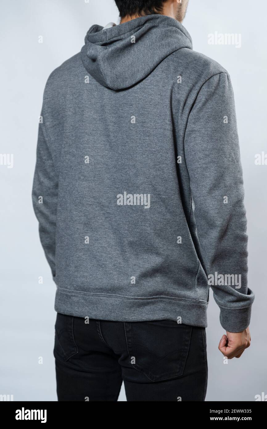 Hispanic men's gray sweatshirt mockup back - gray sweater template ...