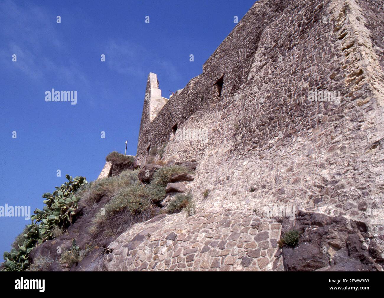 Castelsardo, Sardinia, Italy. Old medieval castle (scanned from ...