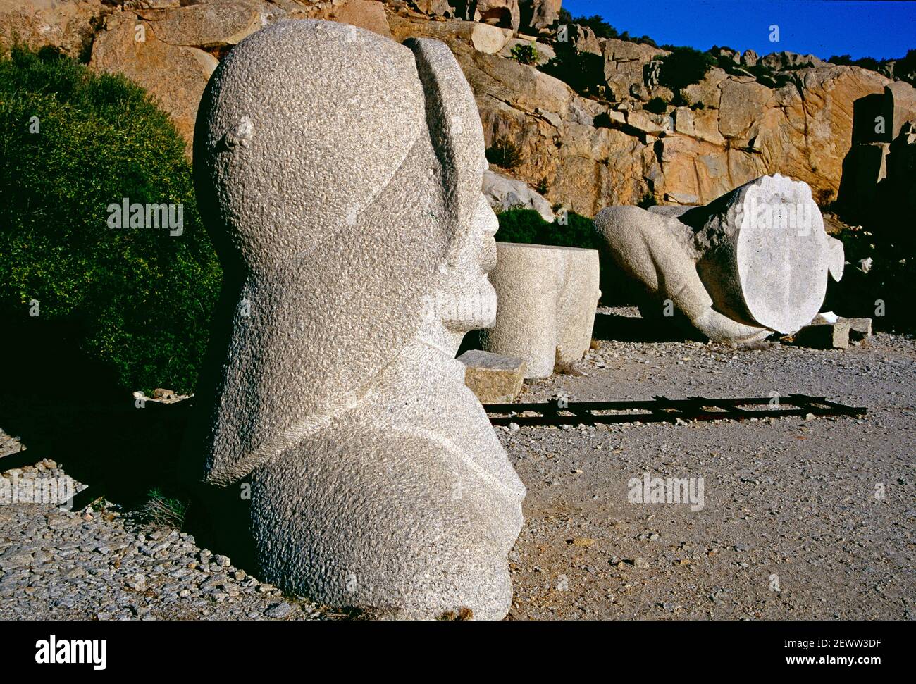 Santo Stefano Island, Sardinia, Italy. The unfinished statue (scanned ...