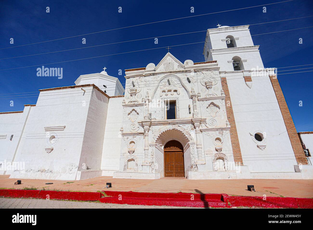 The mission church. Mission San Pedro y San Pablo del Tubutama Historic ...