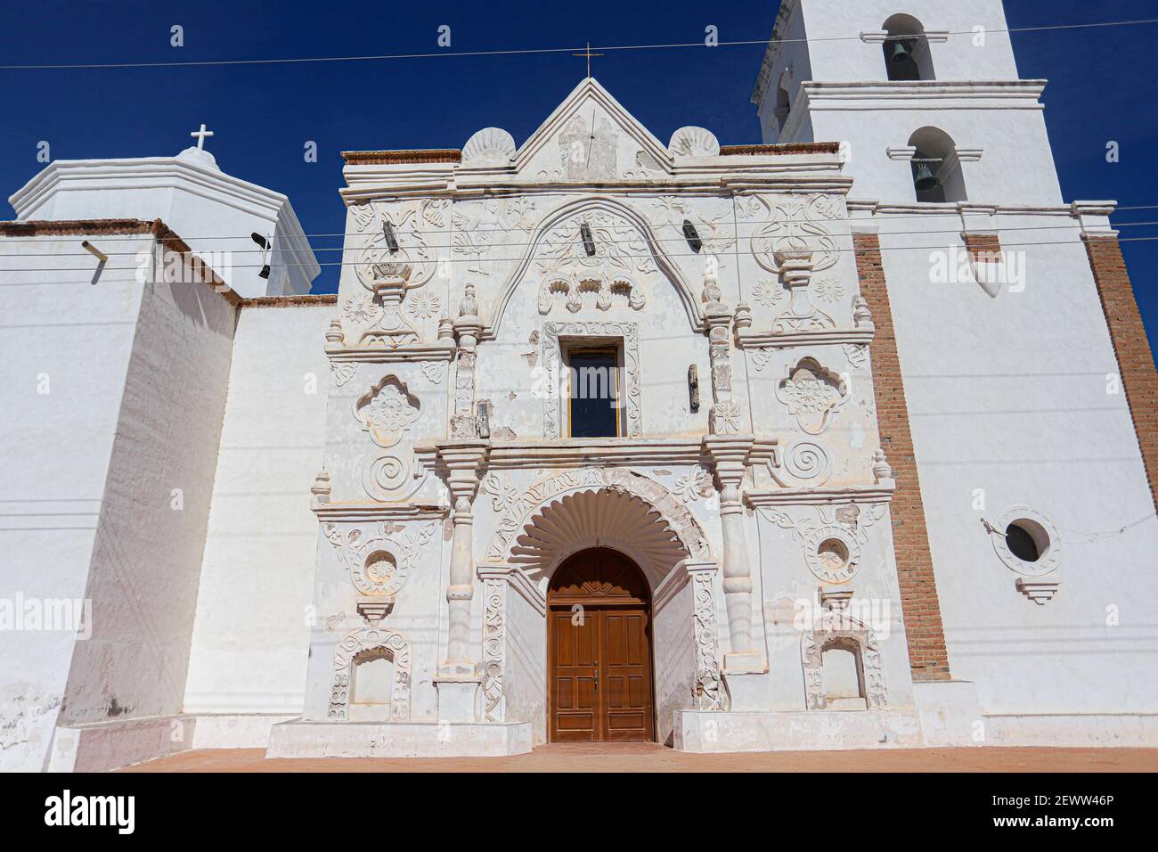 The mission church. Mission San Pedro y San Pablo del Tubutama Historic ...