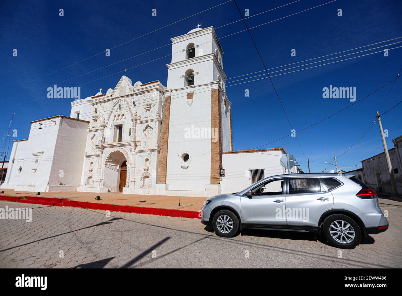The mission church. Mission San Pedro y San Pablo del Tubutama Historic ...