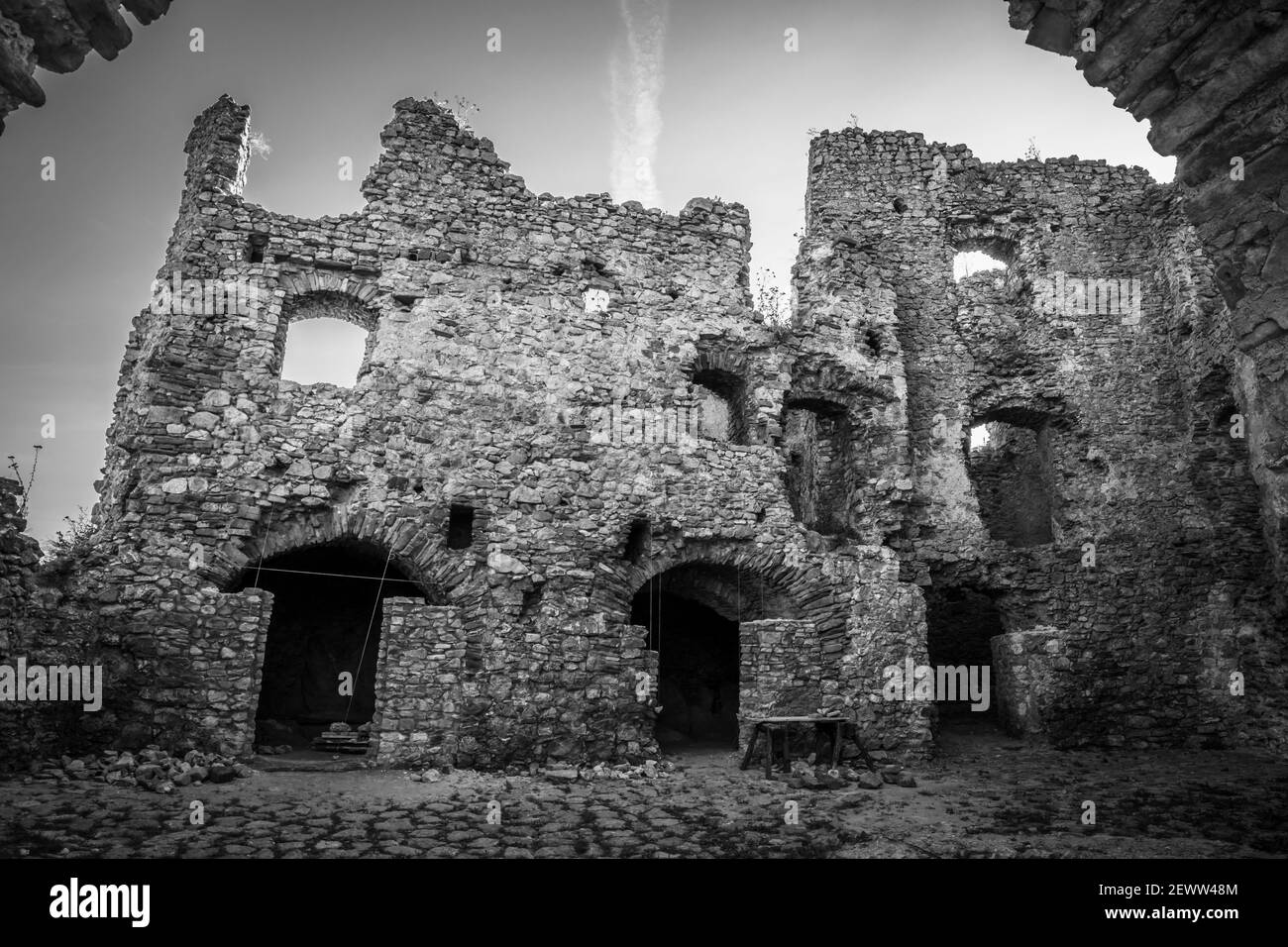 Courtyard ruins Black and White Stock Photos & Images - Alamy
