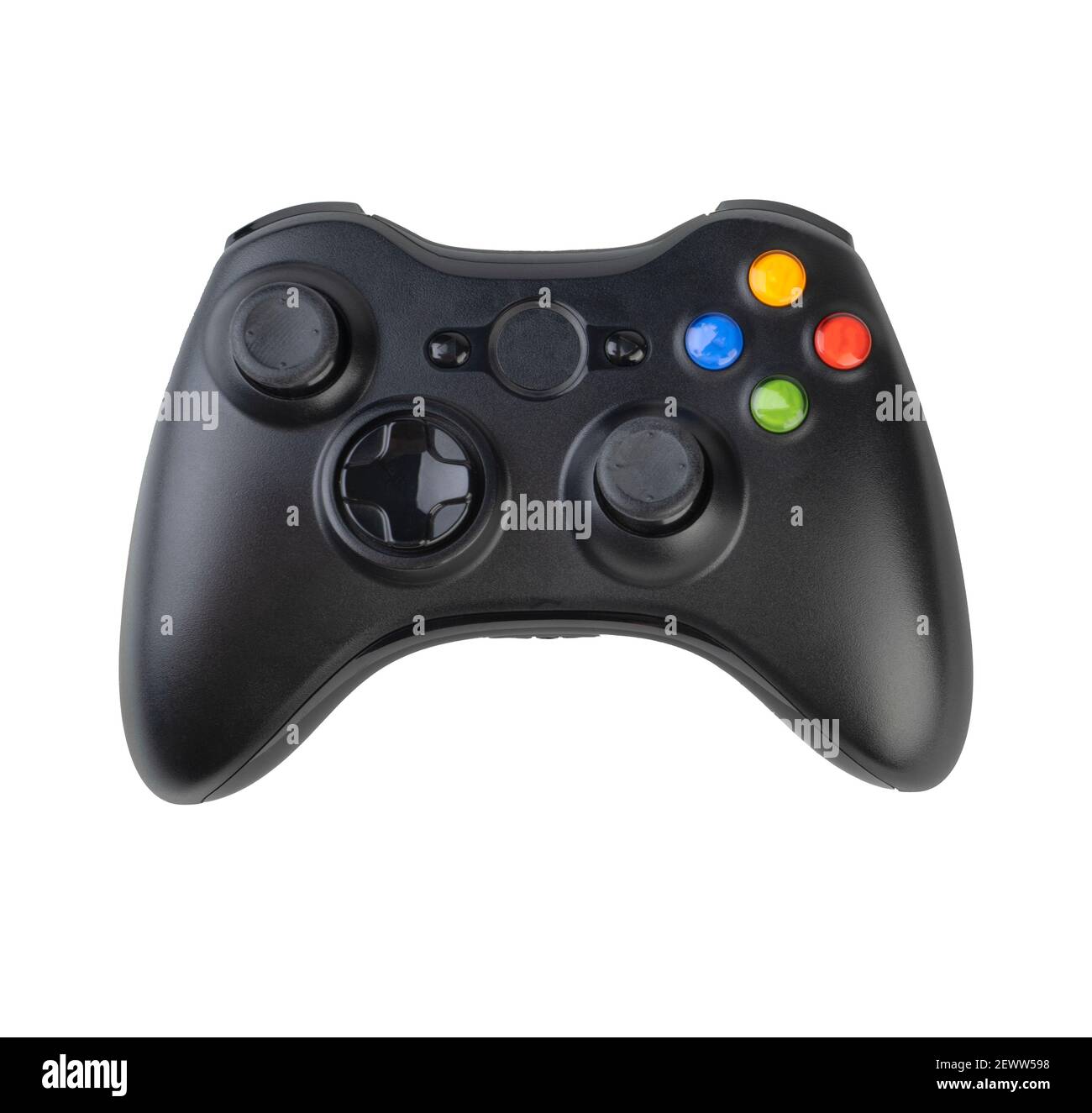 Black video game controller isolated over white background Stock Photo ...