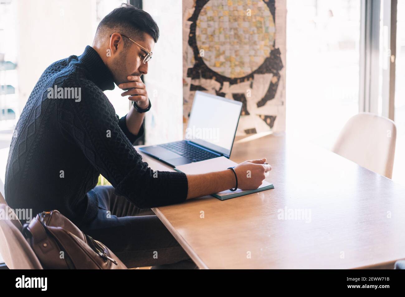Beard young man thinking writing hi-res stock photography and images ...