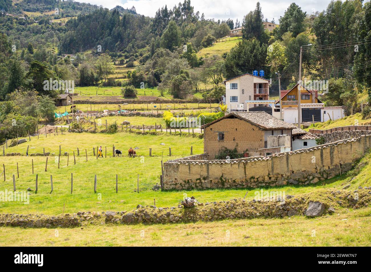 fields behind the village of Mongui, Boyacá, Colombia Stock Photo - Alamy