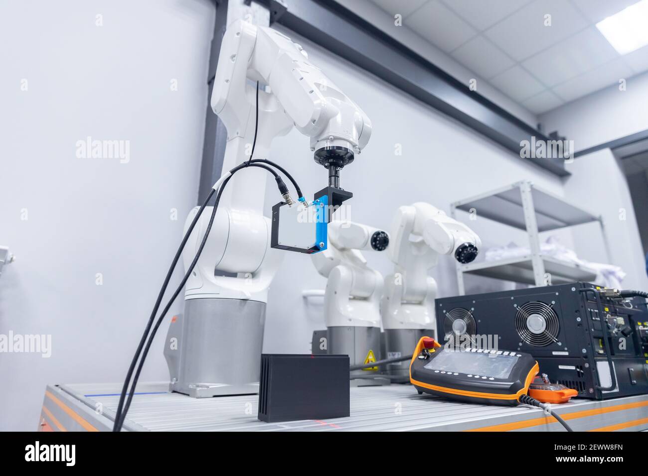Automatic manipulator arm robot for programming. Modern industrial ...