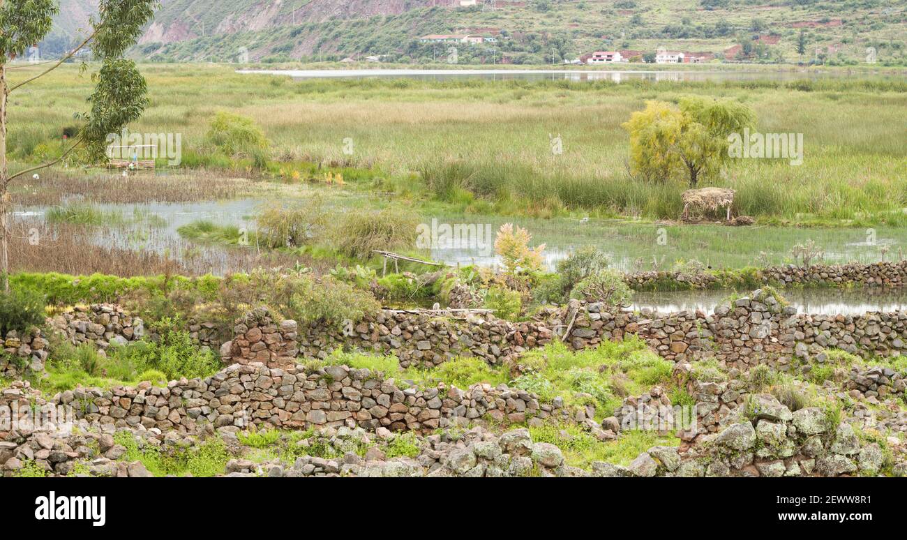 Pikillaqta archaeological site walls in ruins in Cusco, Peru Stock ...