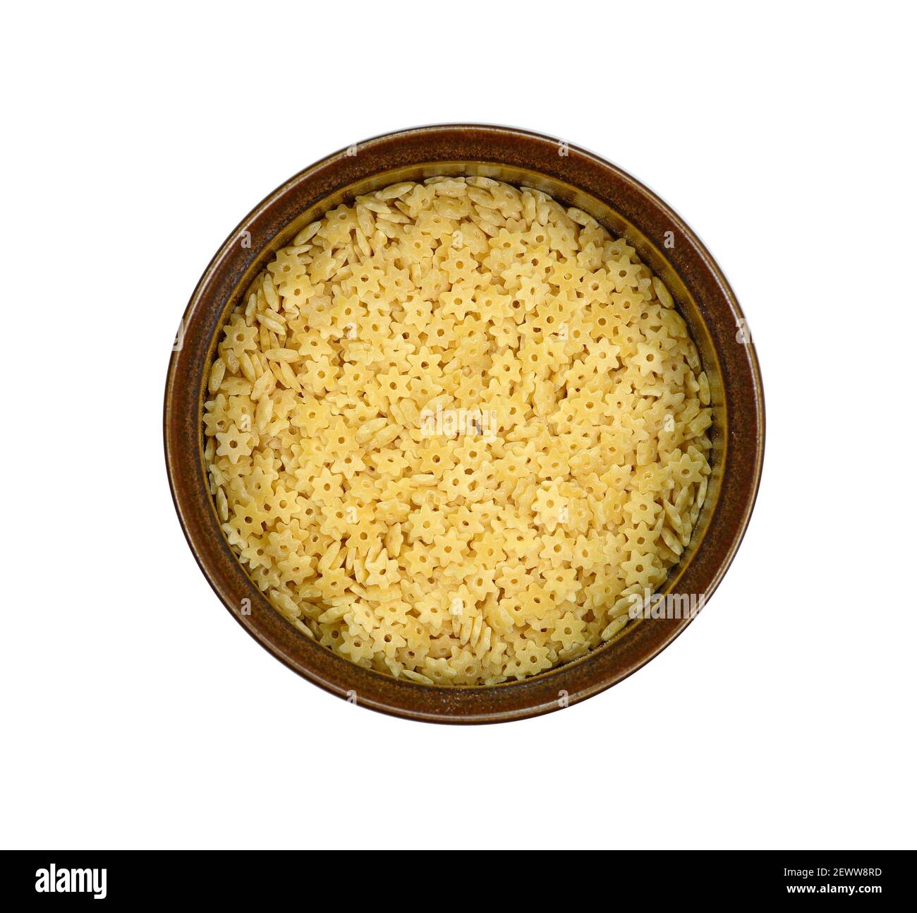 Pasta star shape isolated on white background. A portion of stars ...