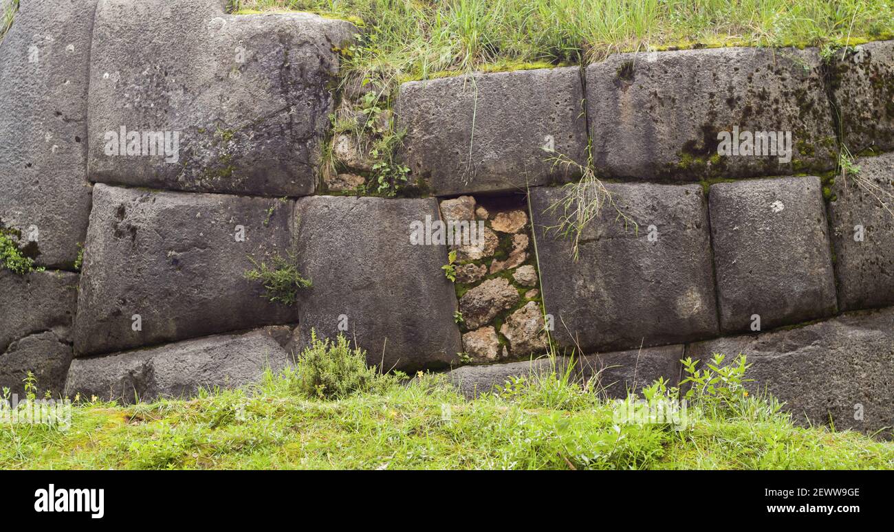Stone inca masonry at qenqo in cusco Peru Stock Photo - Alamy