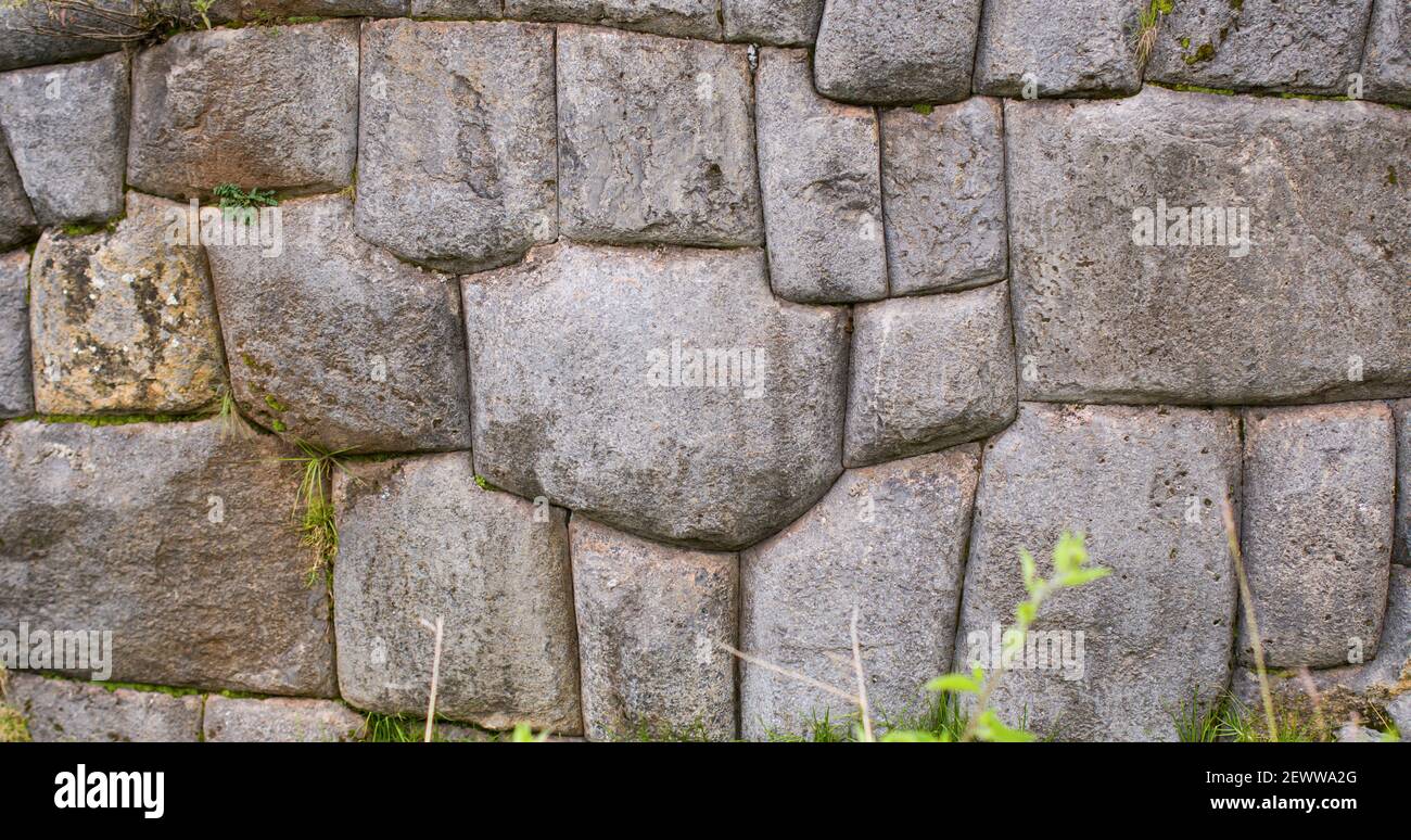 Puzzle like inca stoneworks in cusco Peru Stock Photo - Alamy