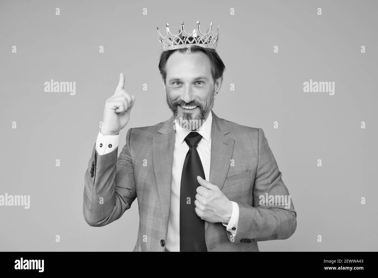 Winner handsome man actor artist scientist with crown, excellent idea ...