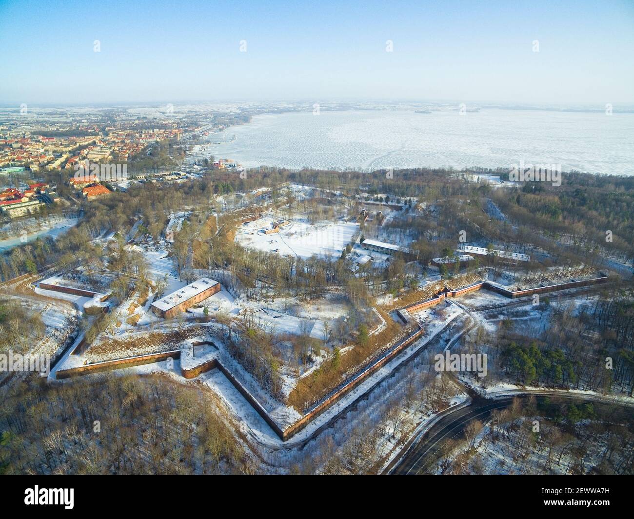 Star-shaped hexagon Prussian Boyen Fortress in Gizycko, Poland (former ...