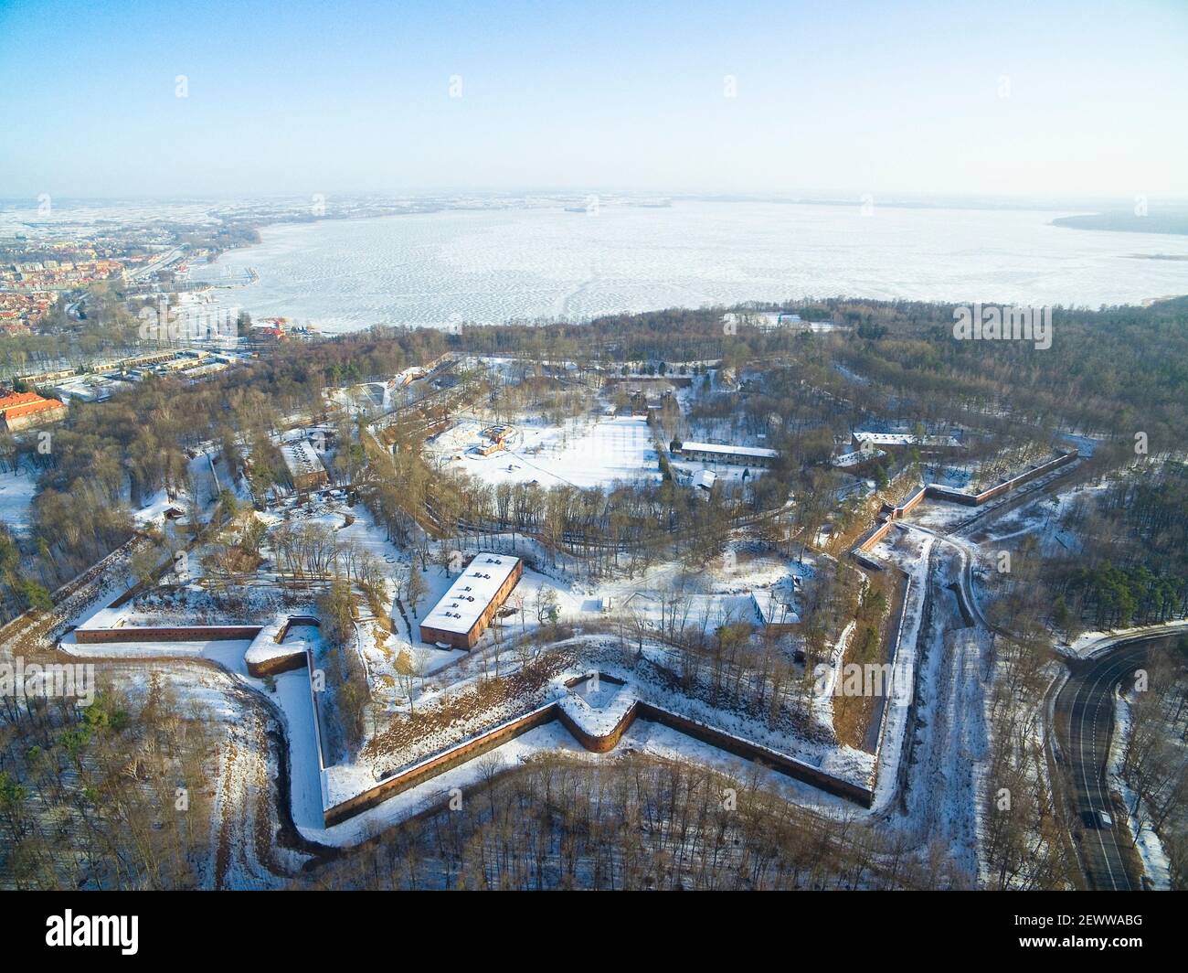 Star-shaped hexagon Prussian Boyen Fortress in Gizycko, Poland (former ...