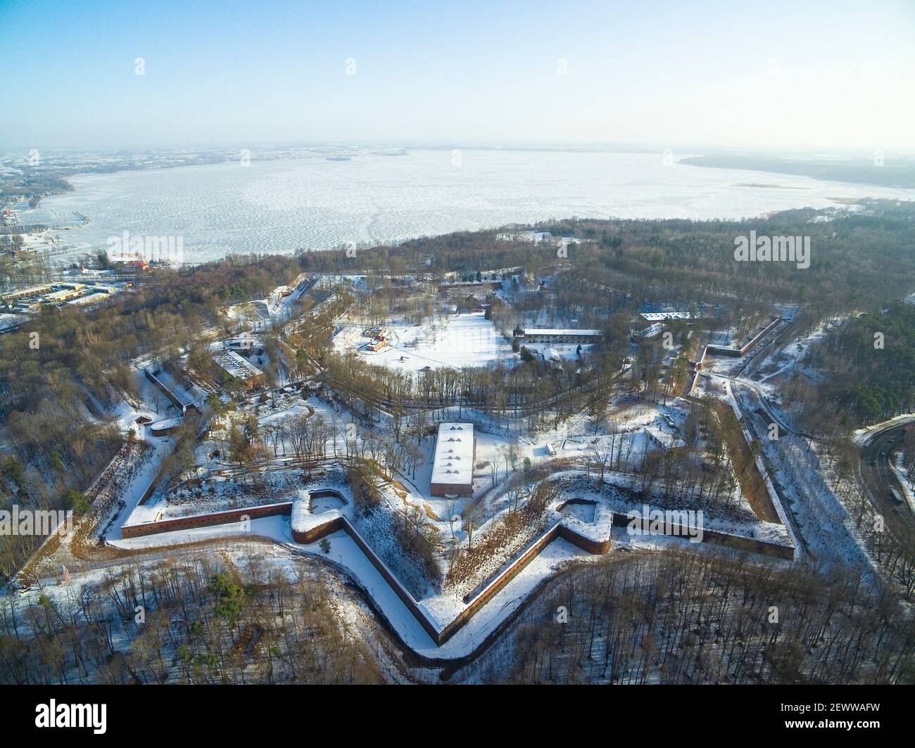 Star-shaped hexagon Prussian Boyen Fortress in Gizycko, Poland (former ...