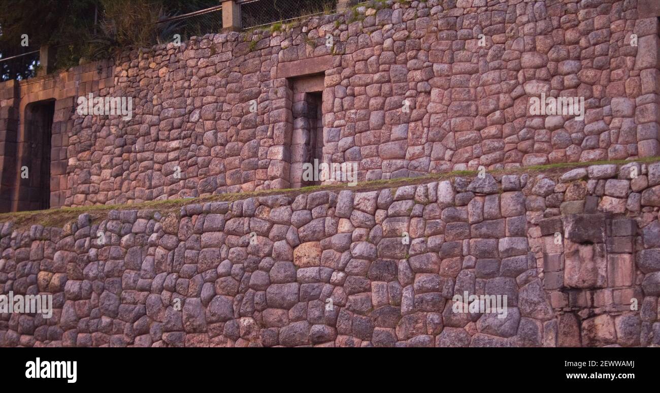 Atahualpa house inca stoneworks entrace above cusco Peru Stock Photo ...