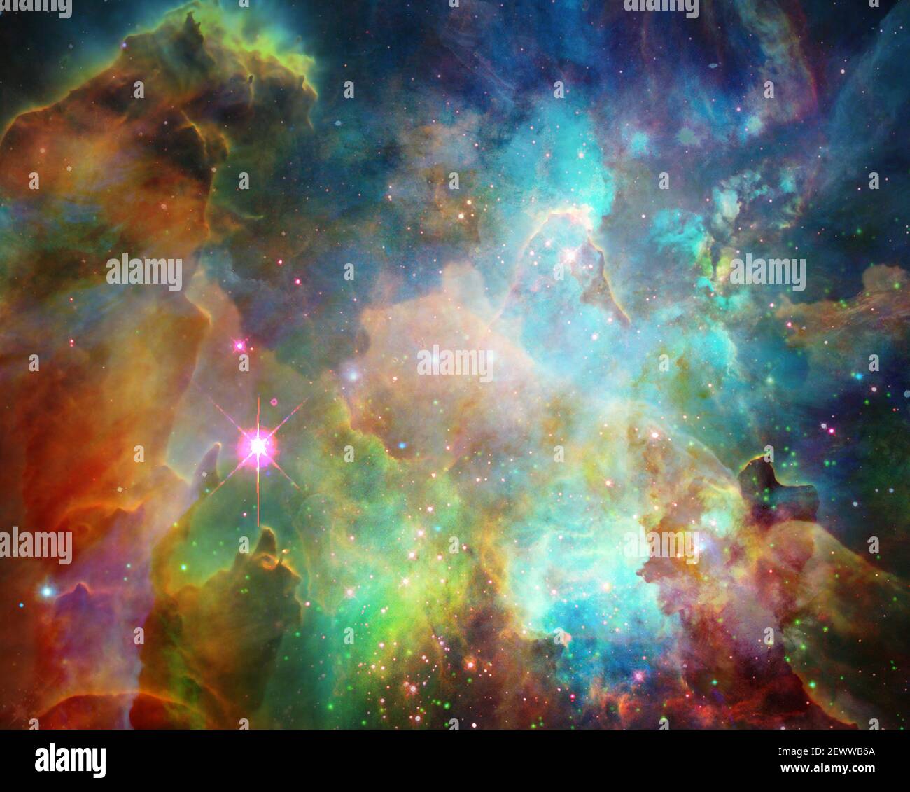 Vivid space background. 3D rendering Stock Photo - Alamy