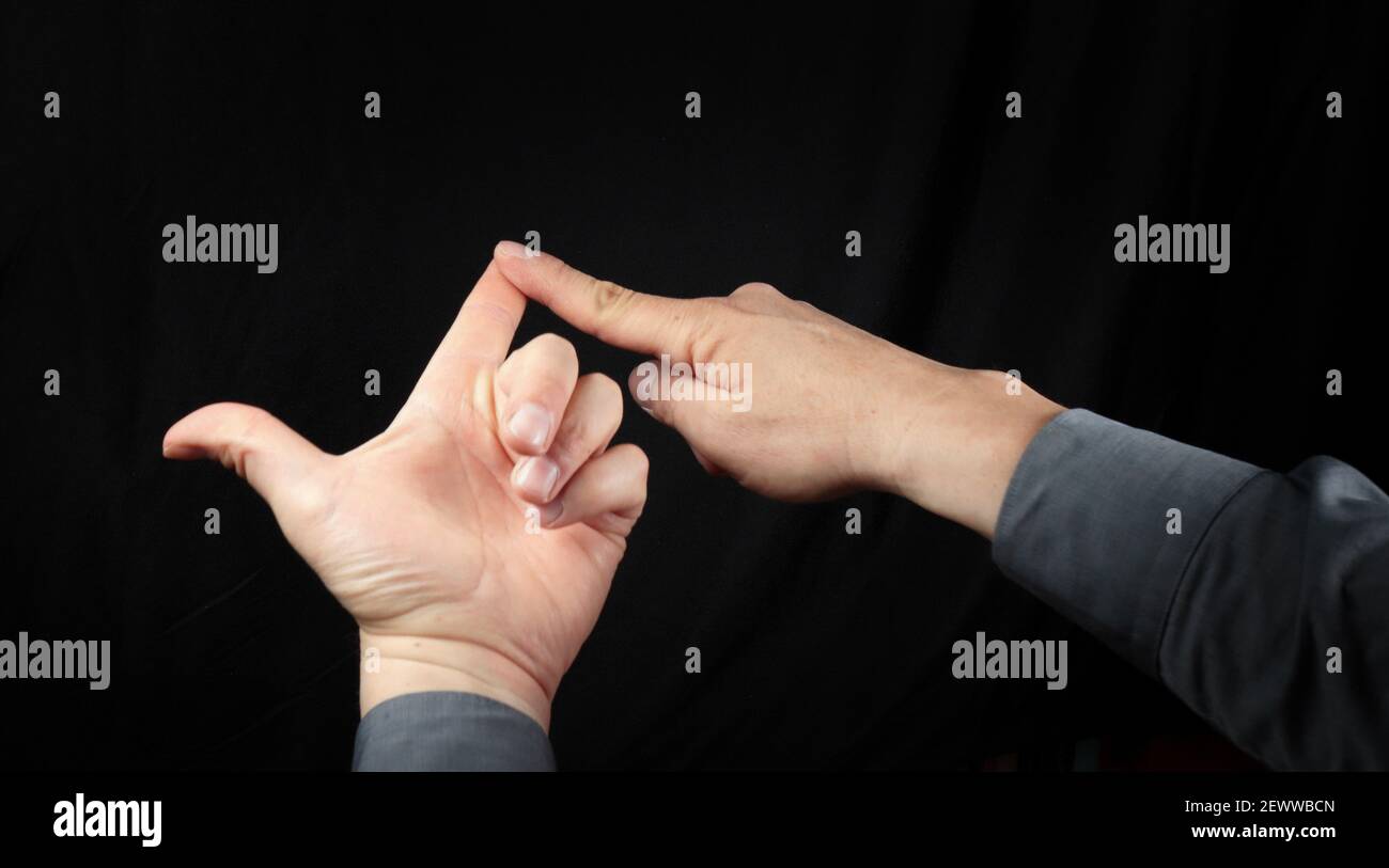 male hands gesturing. Male hands justify, a finger counts on, Isolated ...