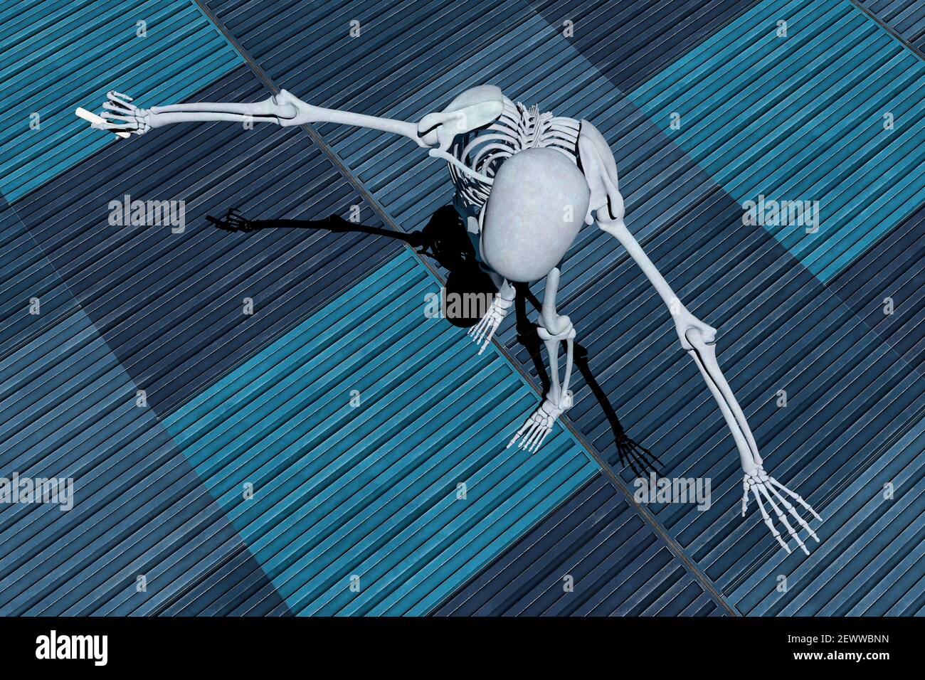 A 3D rendering of a celebrating skeleton with a marijuana cigarette in ...