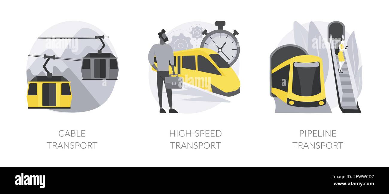 Transport modes abstract concept vector illustrations Stock Vector ...