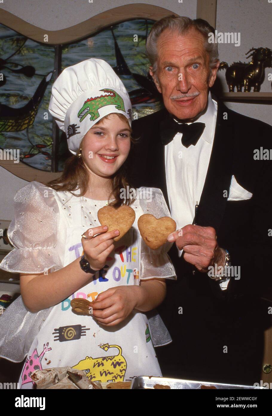 Drew Barrymore and Vincent Price at the March of Dimes Gourmet Gala ...