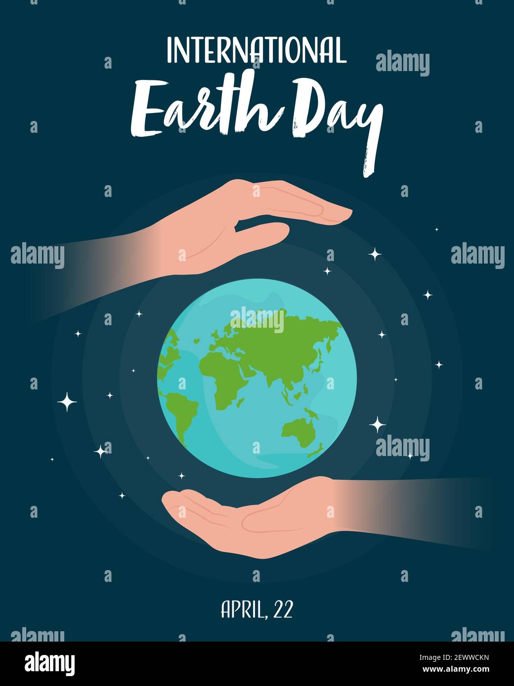 World international Earth Day banner. Hands holding the planet. Vector ...