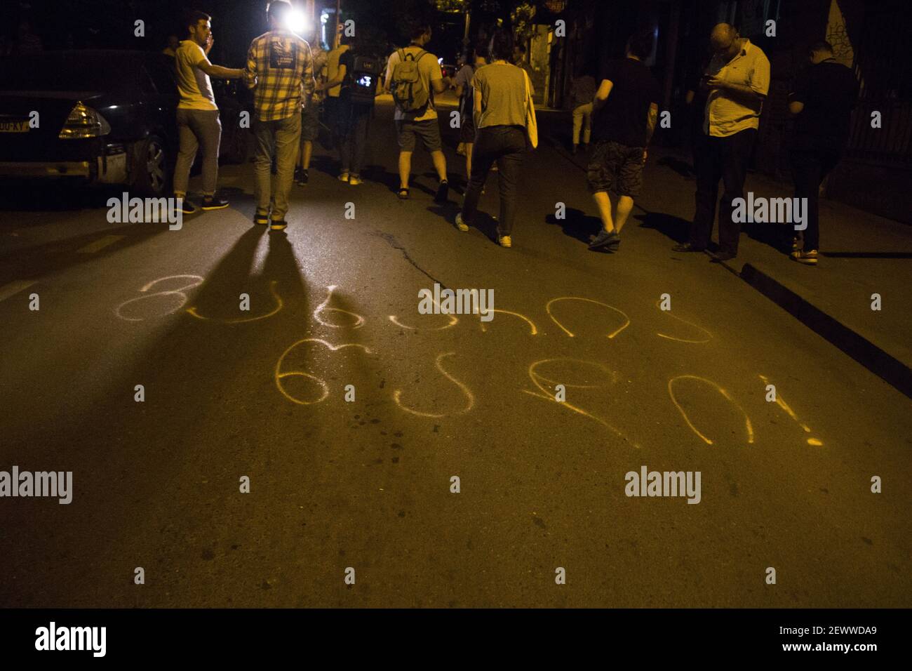 TBILISI, GEORGIA - Jun 27, 2020: Georgian protests in front of the ...