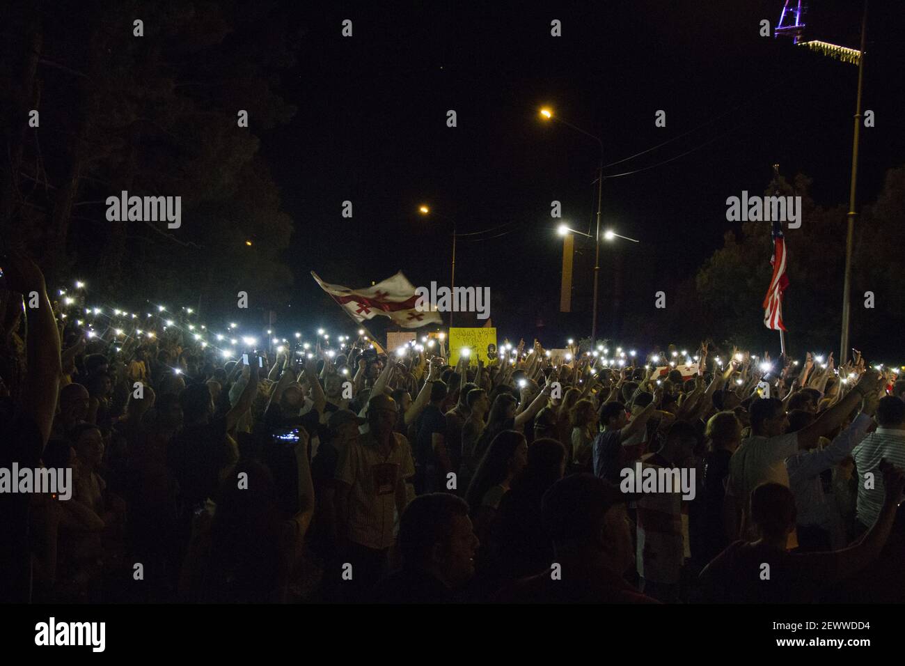 TBILISI, GEORGIA - Jun 27, 2020: Georgian protests in front of the ...