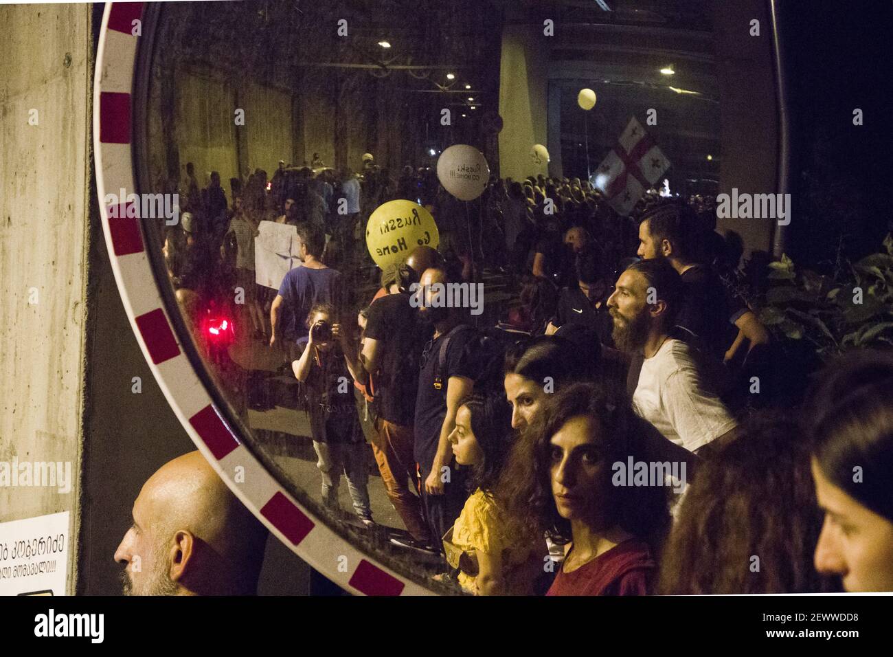 TBILISI, GEORGIA - Jun 27, 2020: Georgian protests in front of the ...