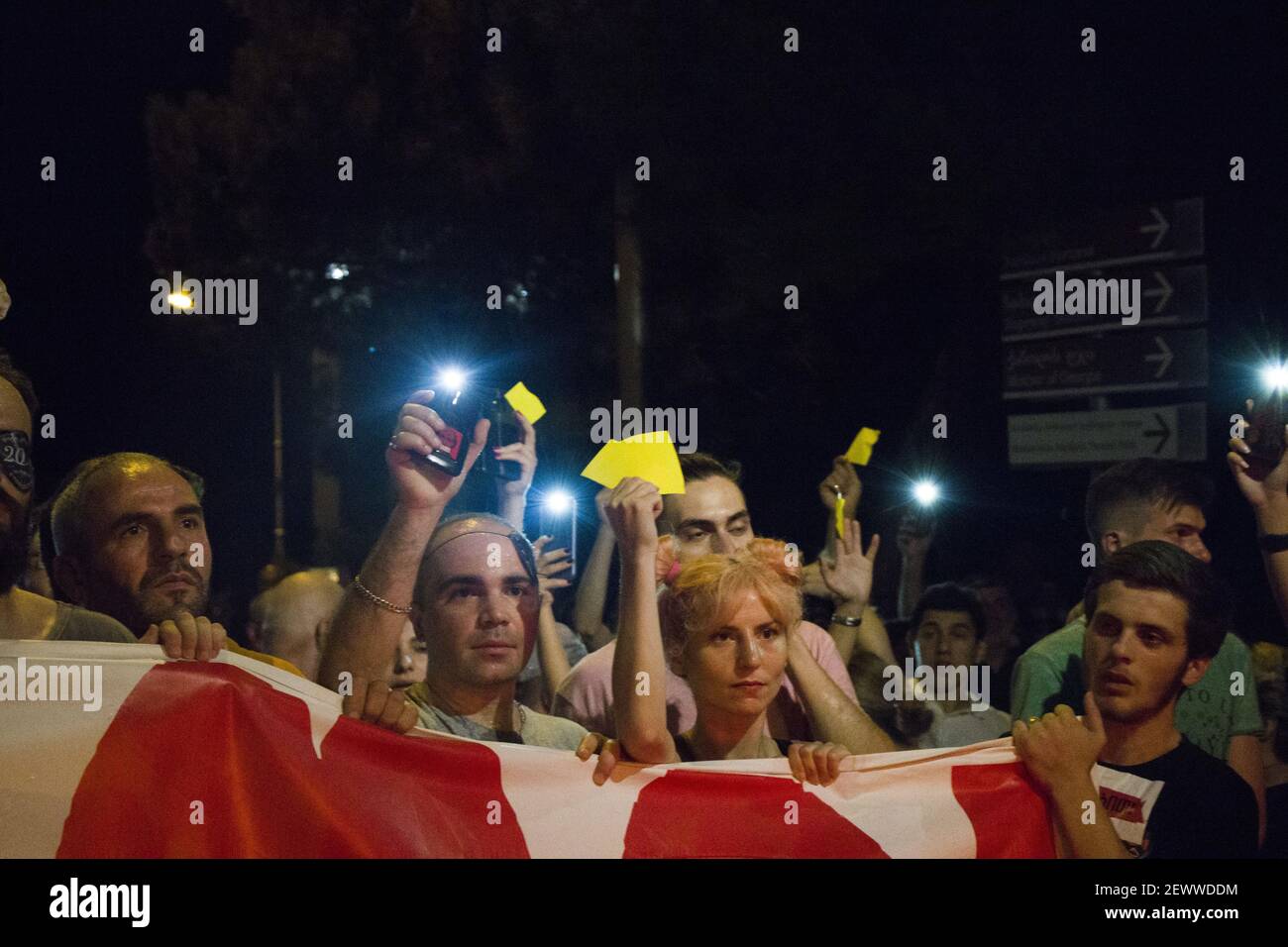 TBILISI, GEORGIA - Jun 27, 2020: Georgian protests in front of the ...