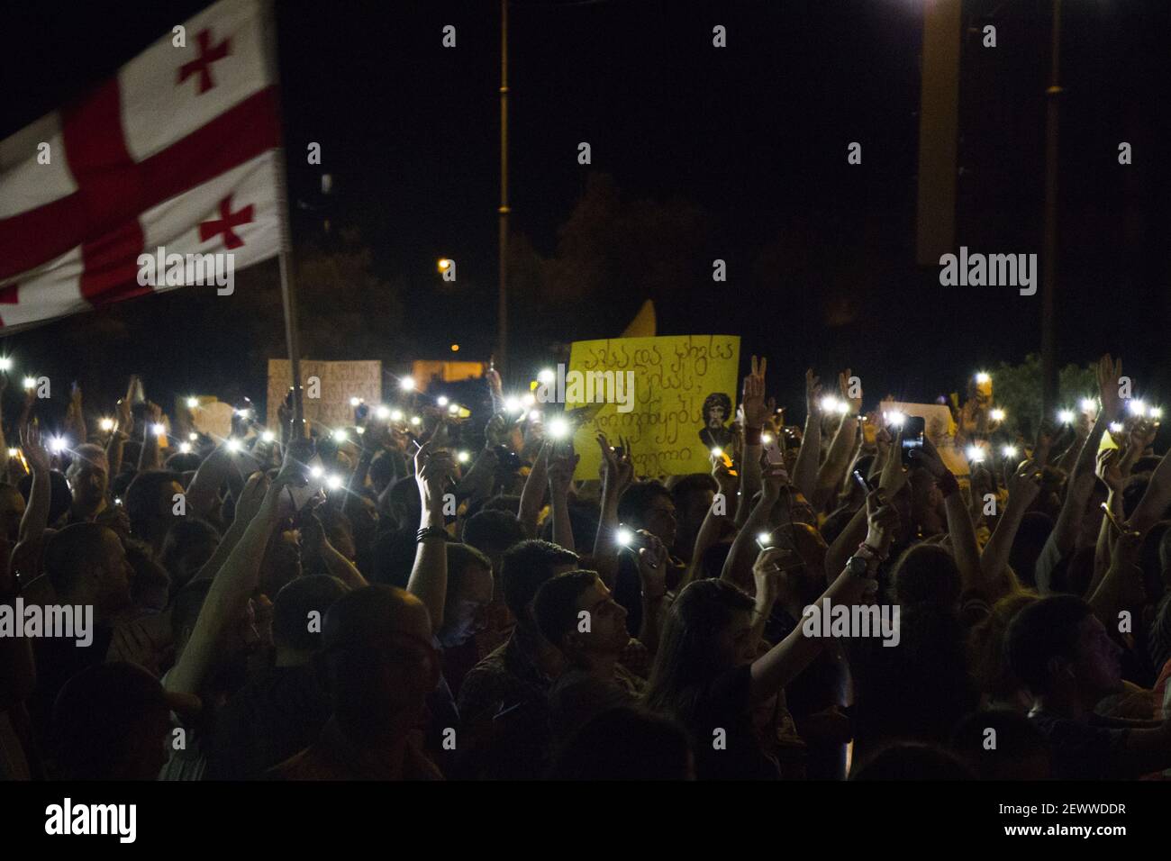 TBILISI, GEORGIA - Jun 27, 2020: Georgian protests in front of the ...