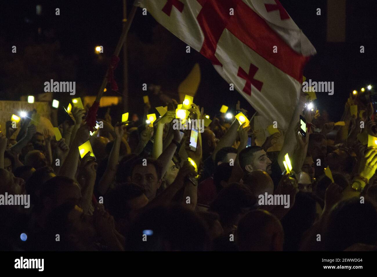 TBILISI, GEORGIA - Jun 27, 2020: Georgian protests in front of the ...