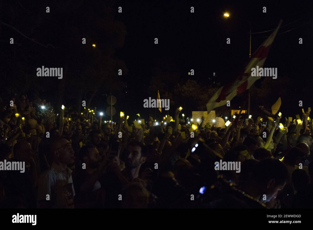 TBILISI, GEORGIA - Jun 27, 2020: Georgian protests in front of the ...