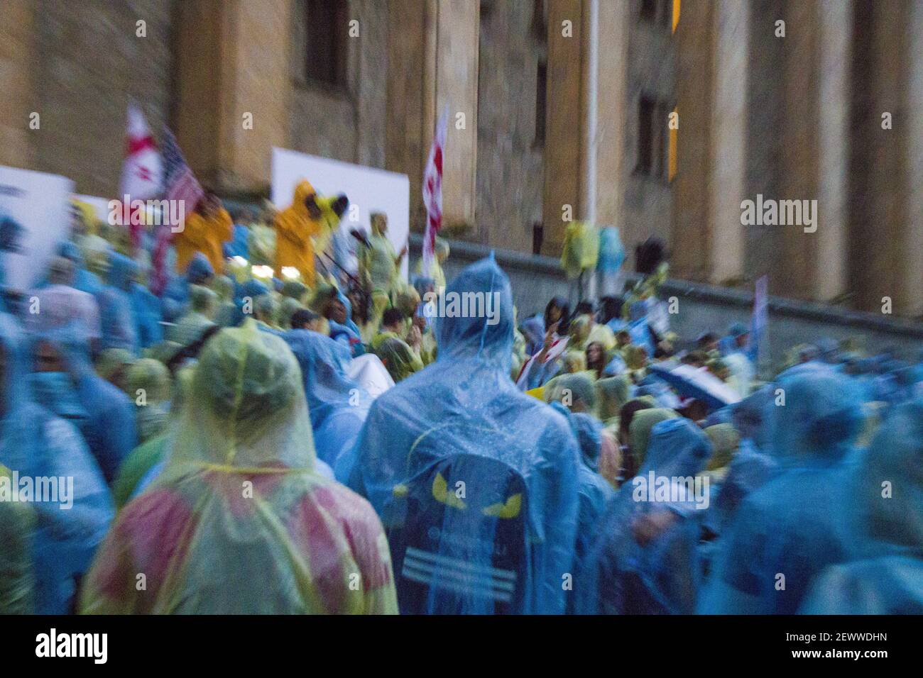 TBILISI, GEORGIA - Jun 27, 2020: Georgian protests in front of the ...