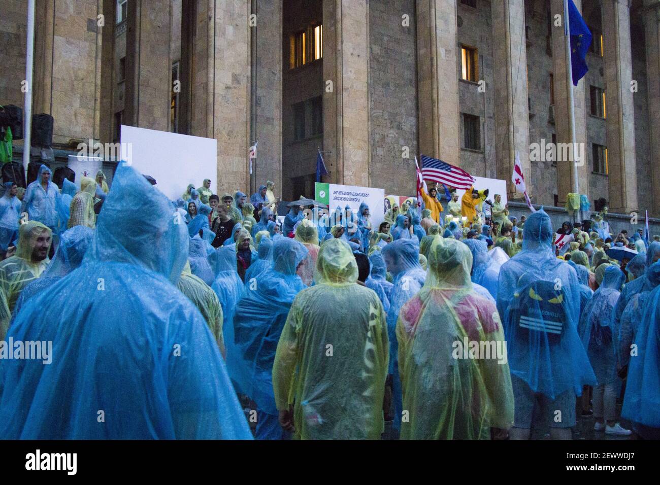 TBILISI, GEORGIA - Jun 27, 2020: Georgian protests in front of the ...