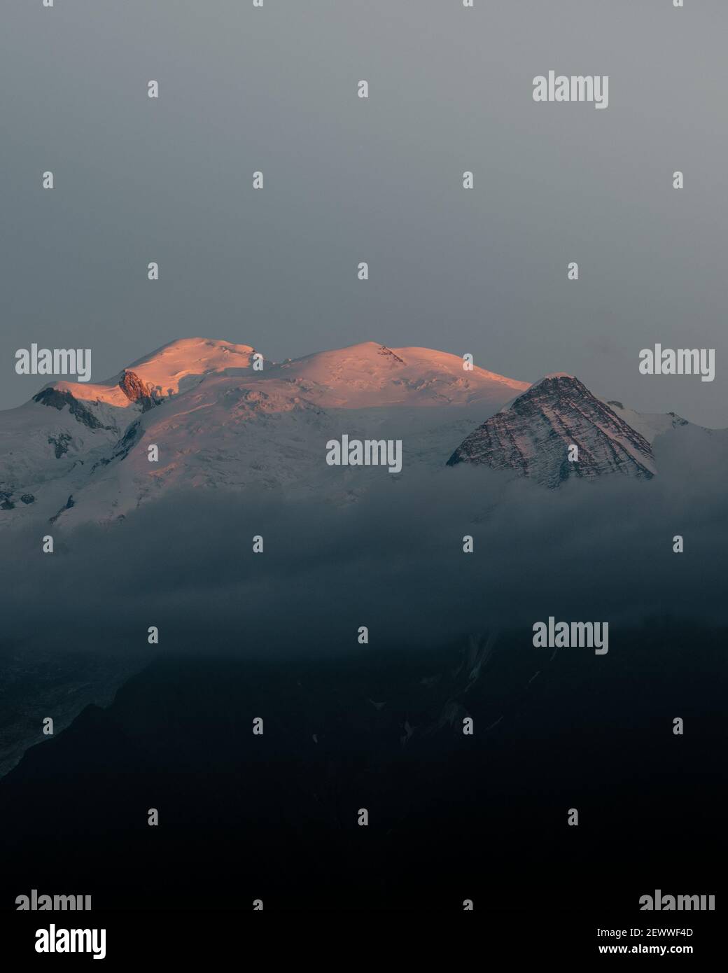 A vertical shot of the scenic snowy French Alps Stock Photo - Alamy