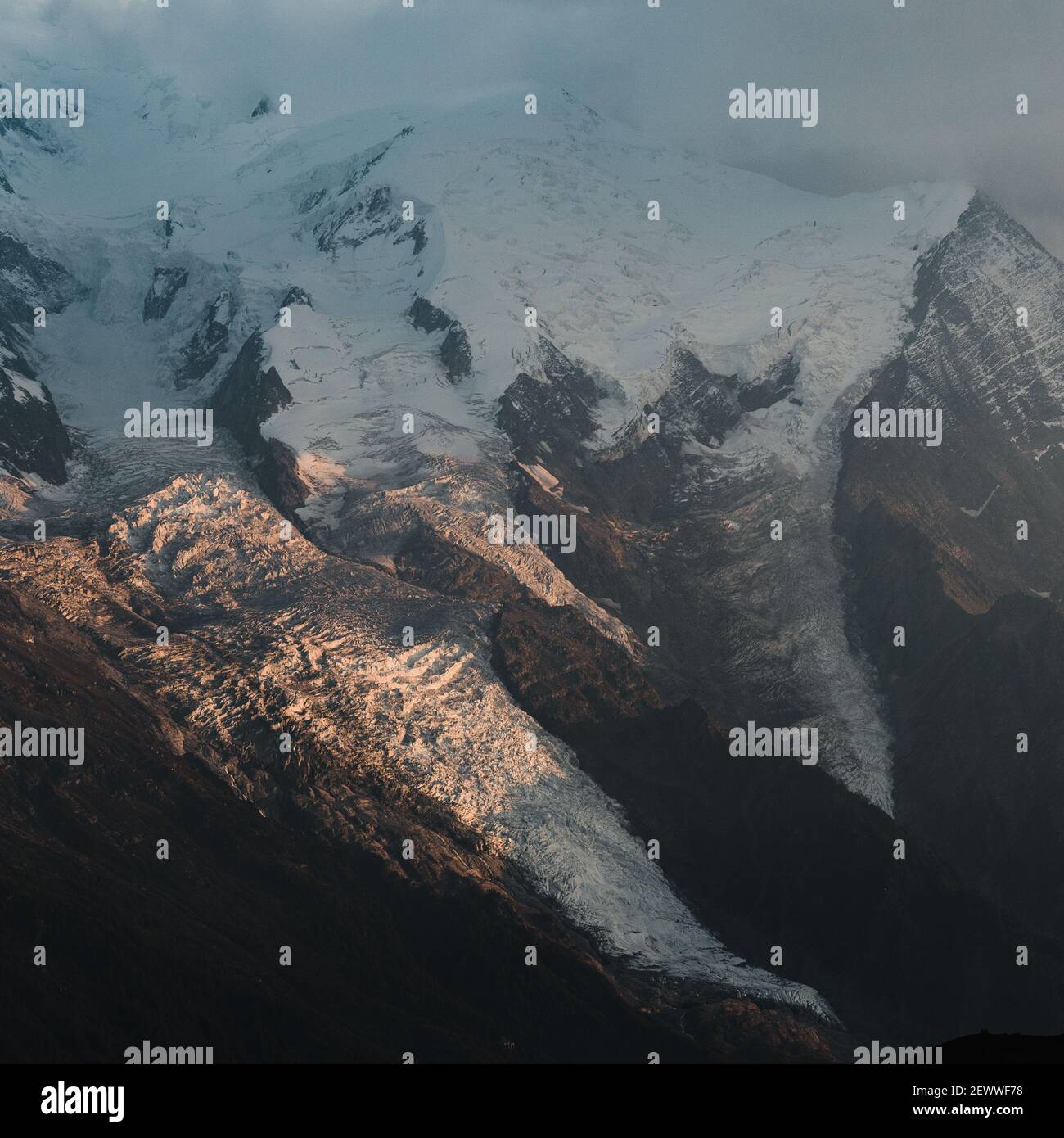 A vertical shot of the scenic snowy French Alps Stock Photo - Alamy