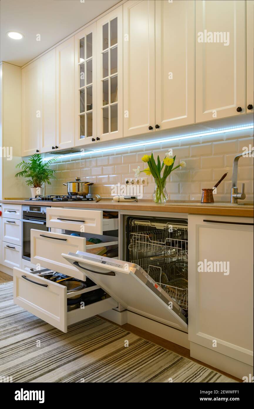 Details of cozy modern kitchen interior Stock Photo - Alamy