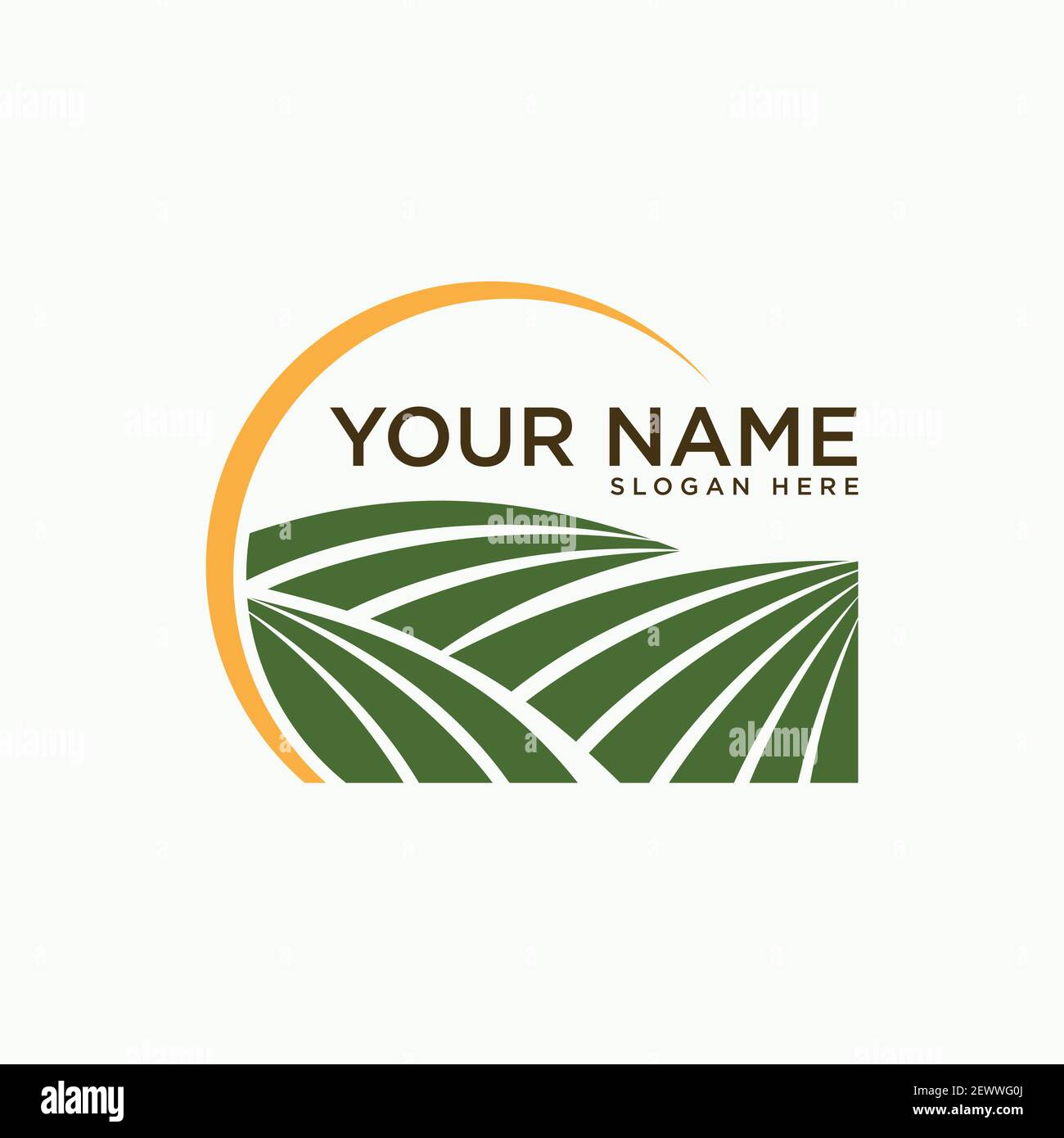 Farming design emblem for agriculture symbol with sun. Rural country ...